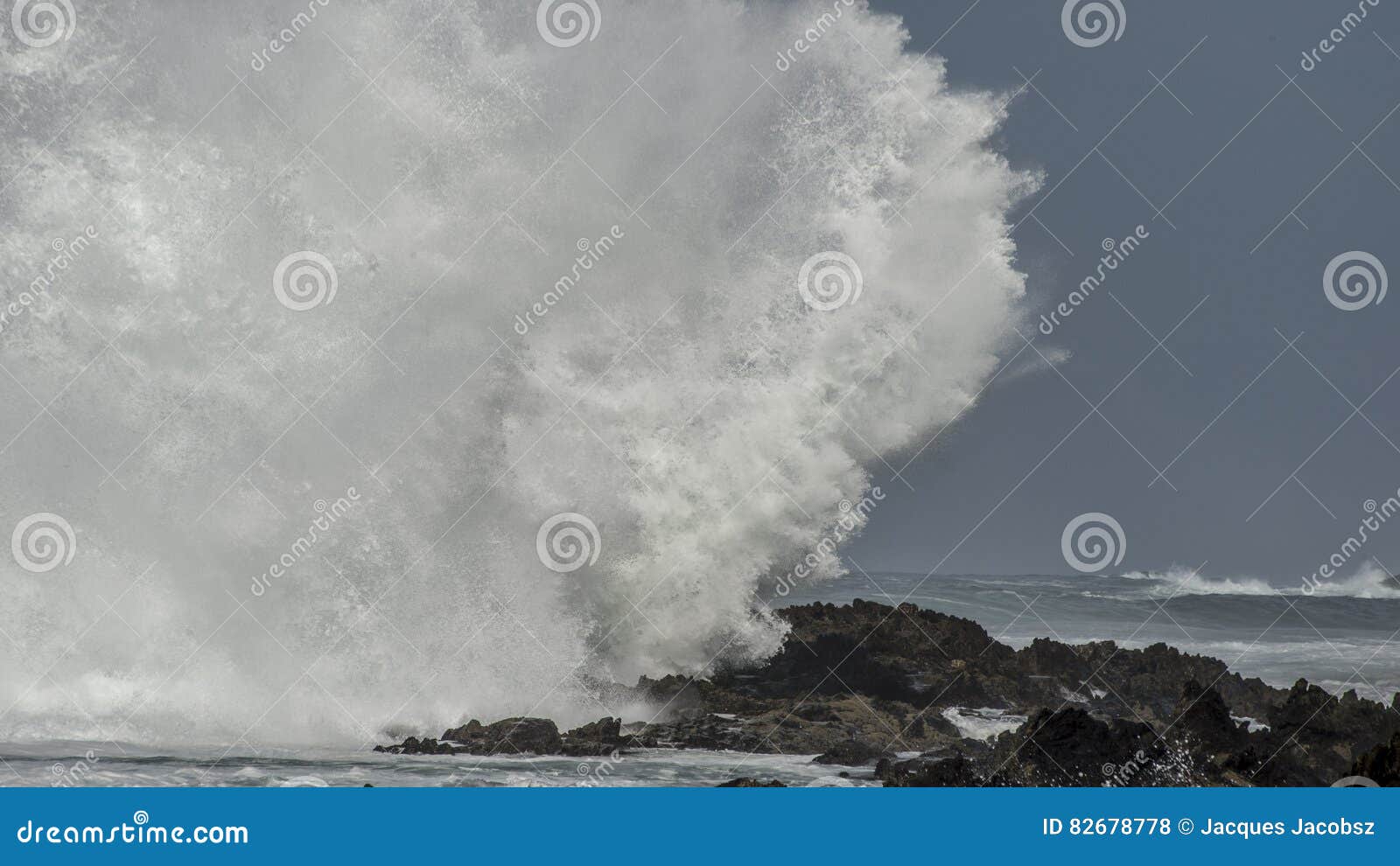 Massive Wave Breaks on Rocks Stock Photo - Image of white, eastern ...