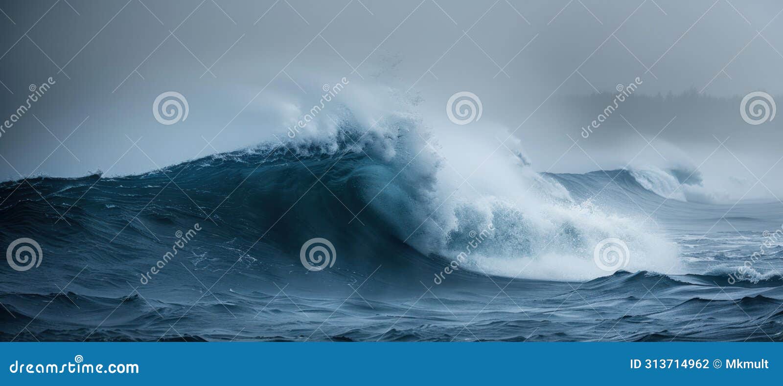 Massive Wave Surging in Ocean Stock Photo - Image of tide, roaring ...