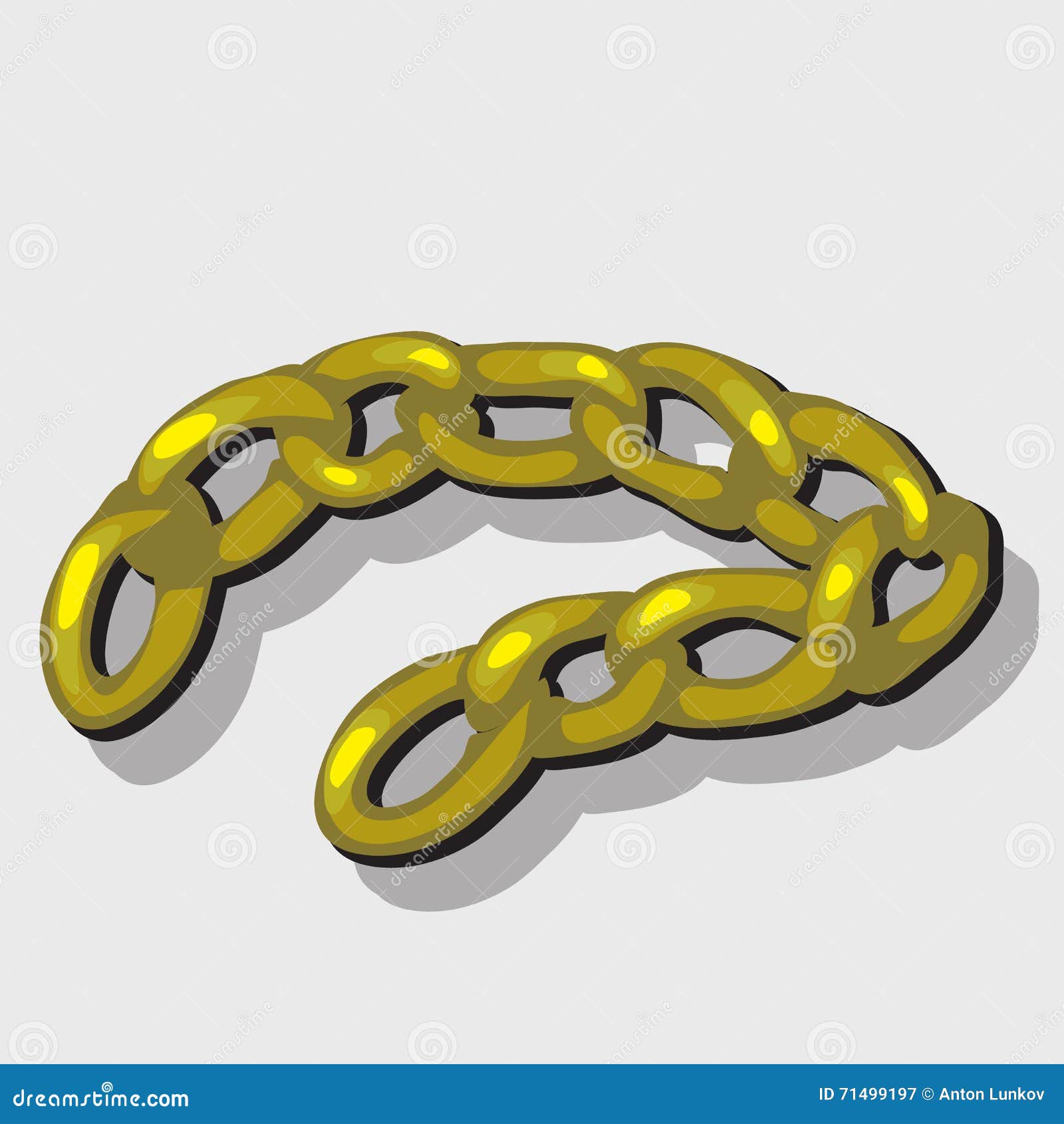 Massive yellow chain stock vector. Illustration of element - 71499197