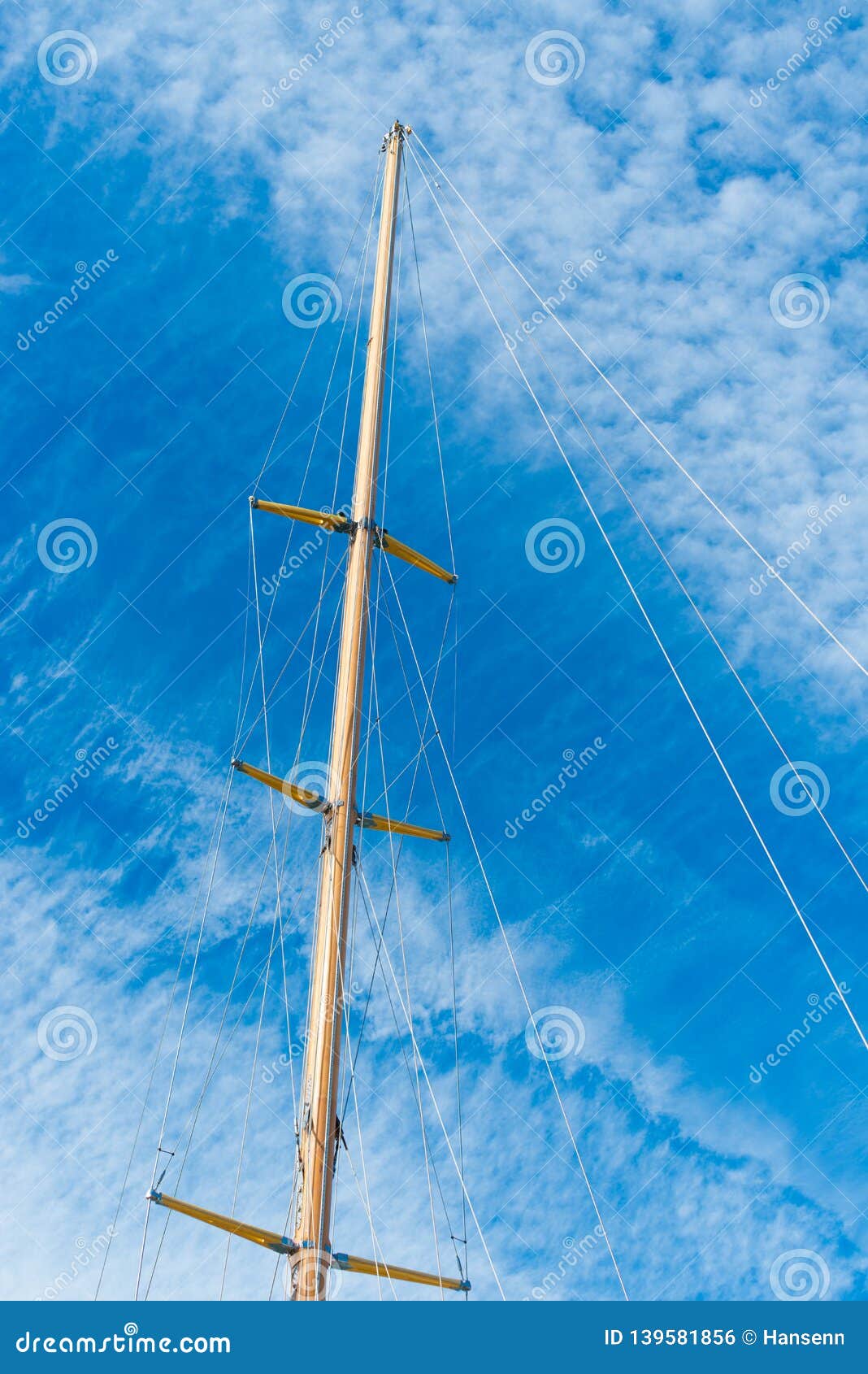 Mast of a boat stock photo. Image of ship, rope, sail - 139581856