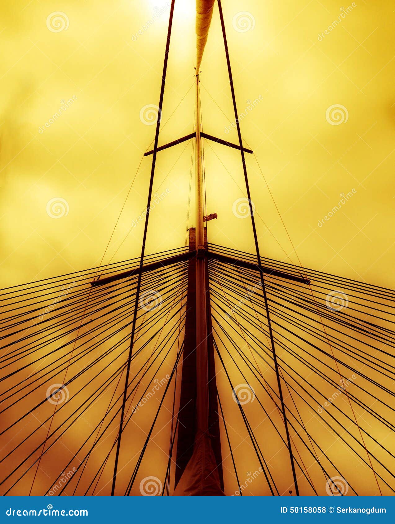 Mast and the Bridge stock photo. Image of architectural - 50158058