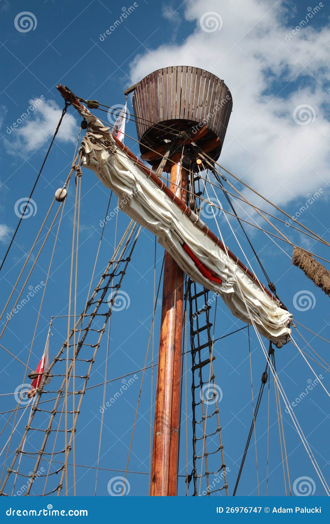 Mast with the Foretop on Sailboat Stock Image - Image of naval, retro ...