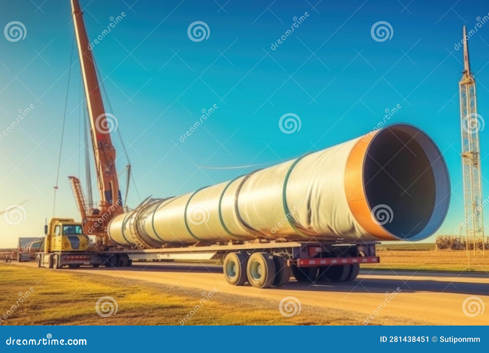 Mast of a Large Wind Turbine Stock Illustration - Illustration of mill ...