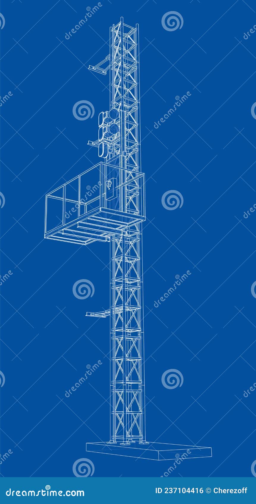 Mast lifts outline stock illustration. Illustration of height - 237104416