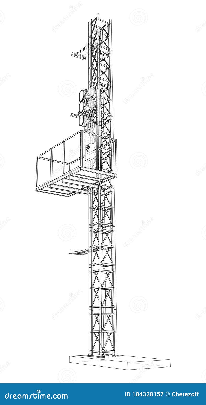 Mast lifts outline. Vector stock vector. Illustration of basket - 184328157