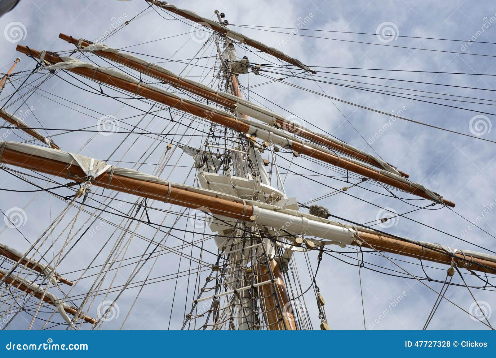 Mast and Rigging on Sailing Ship Stock Photo - Image of boat, maritime ...