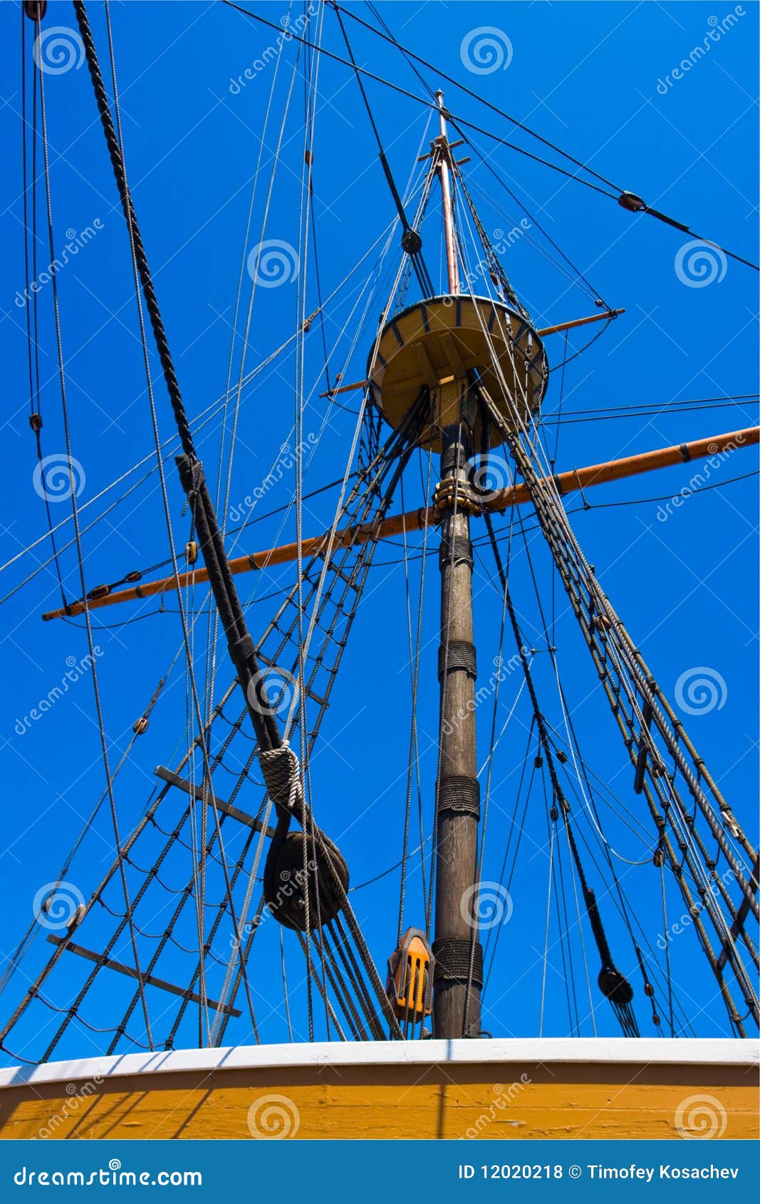 Mast, ropes and gear stock photo. Image of ship, mast - 12020218