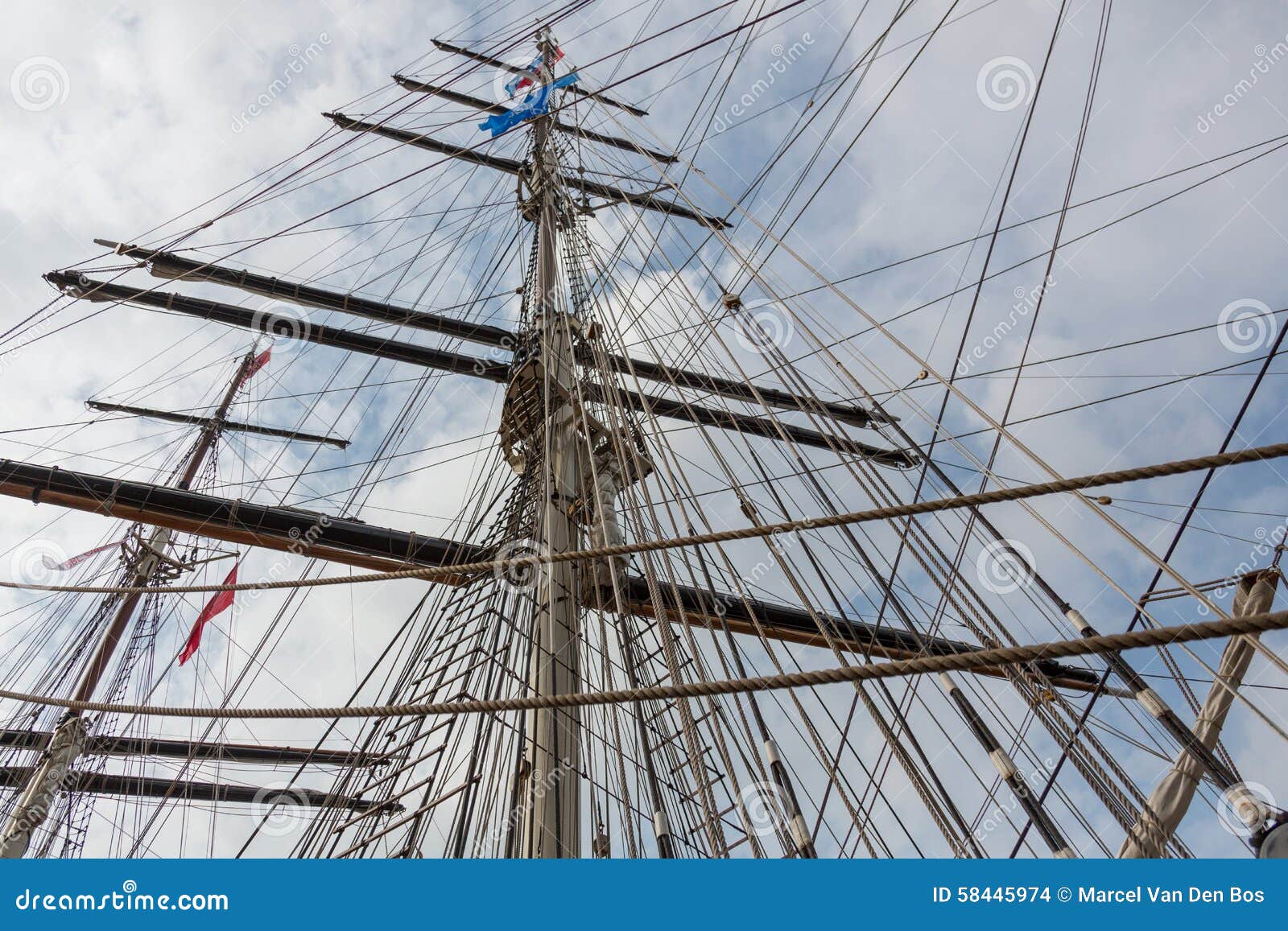 Mast and Ropes of a Sail Ship Stock Photo - Image of marine, nautical ...