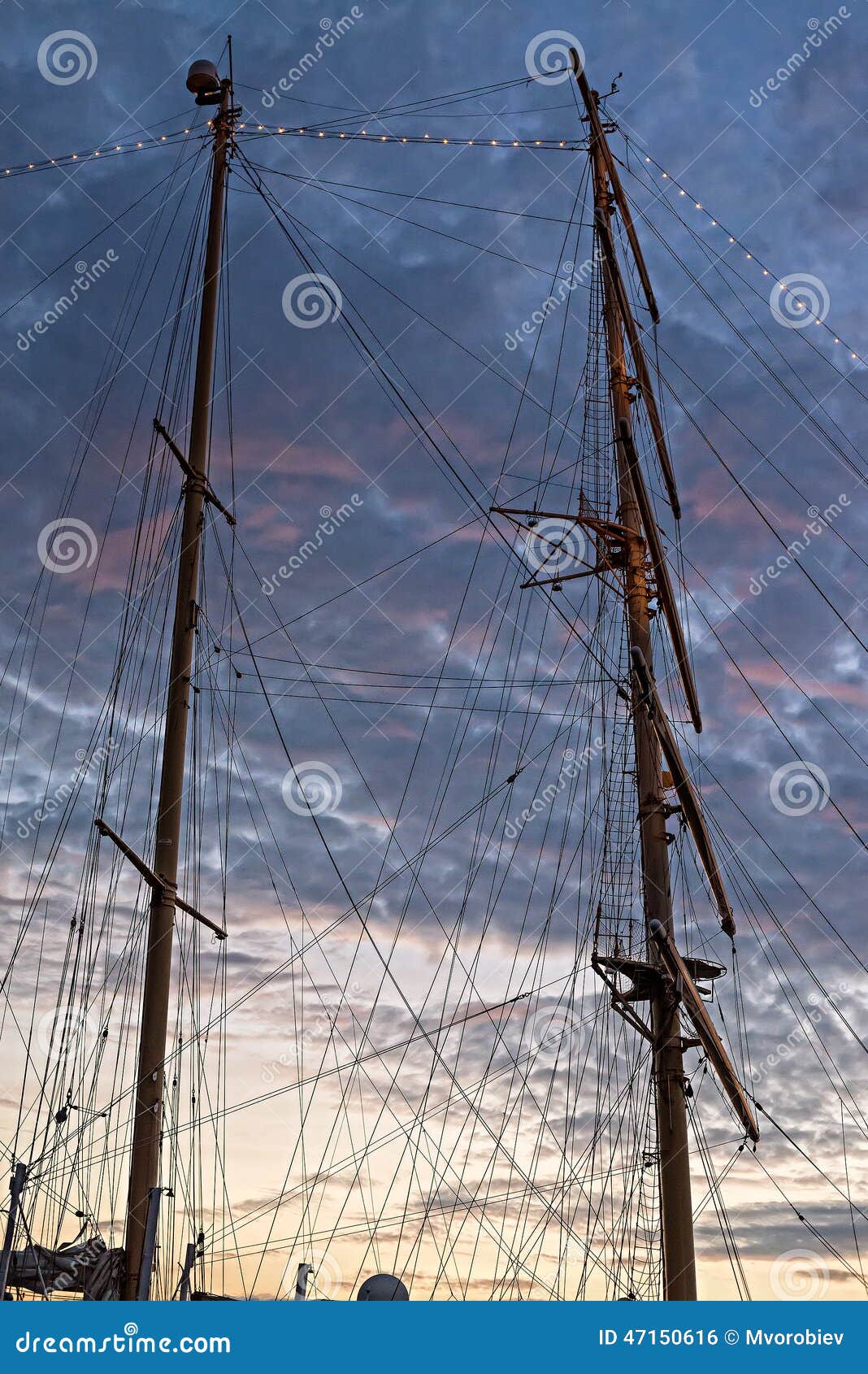 Mast with ropes stock photo. Image of line, mast, sailor - 47150616