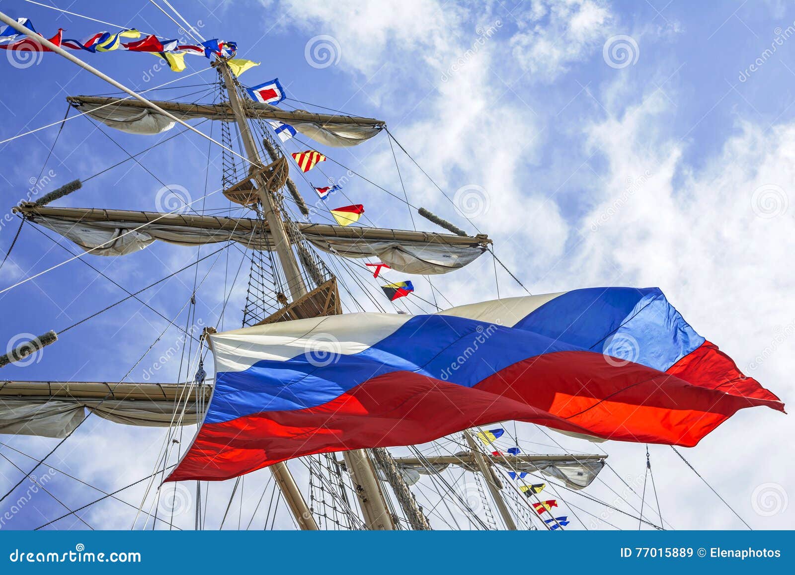 Mast and Russian Flag Flying Stock Image - Image of sail, national ...