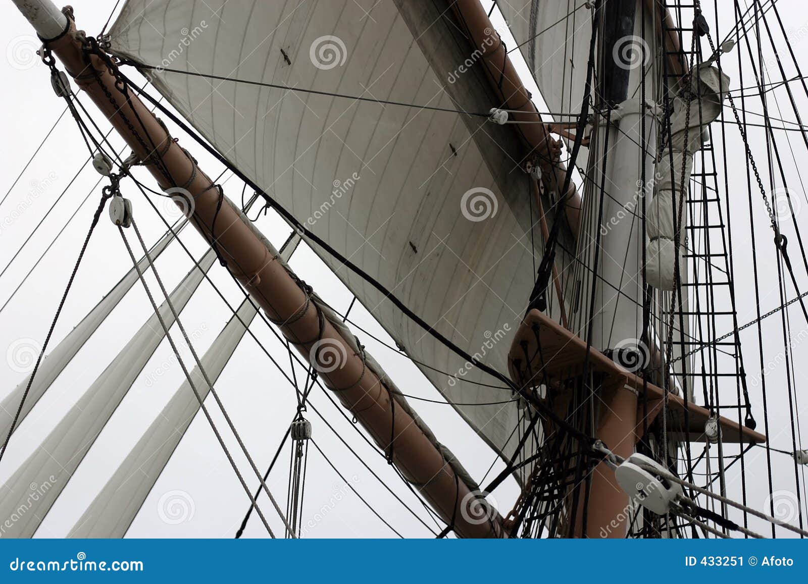 Mast and sail stock image. Image of vessel, sailing, rope - 433251