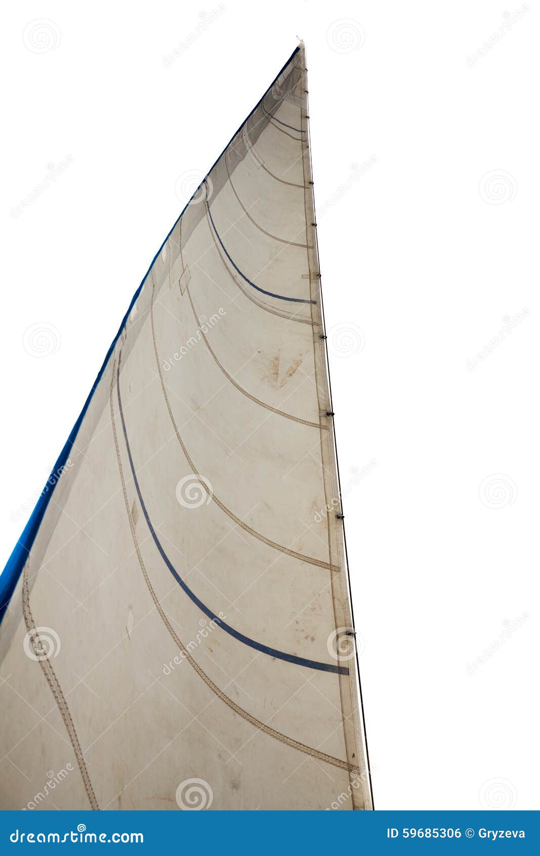 Mast and Sail Isolated on White Background Stock Photo - Image of ...