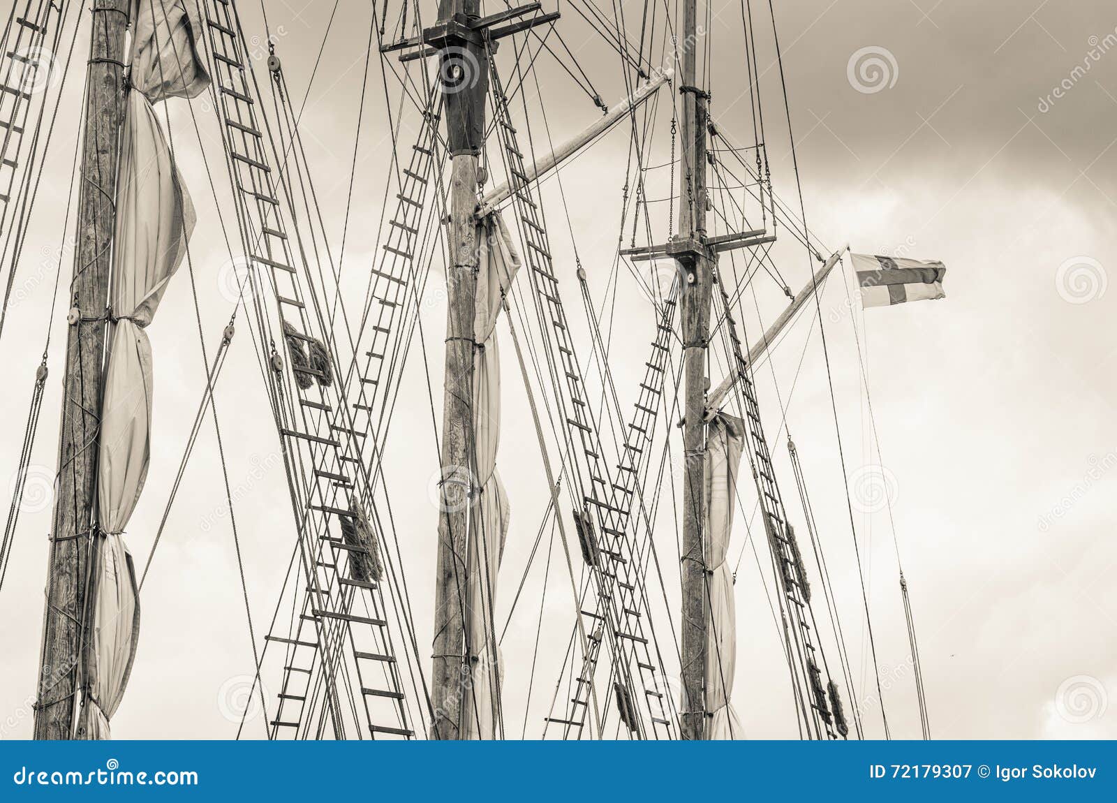 Sailboat Rigging System Consisting Of Pulleys Stock Photography ...