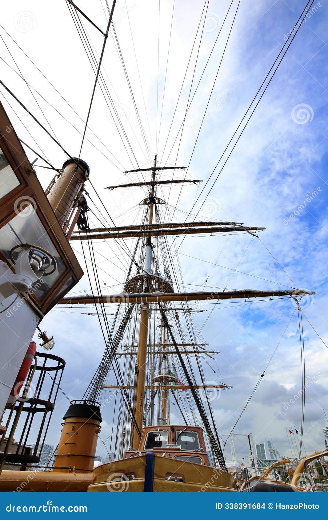 Mast of a Sailing Ship Anchored in Tokyo Bay Editorial Stock Image ...