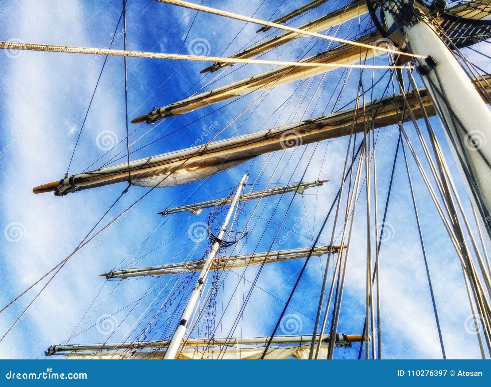 The mast of a sailing ship stock image. Image of material - 110276397
