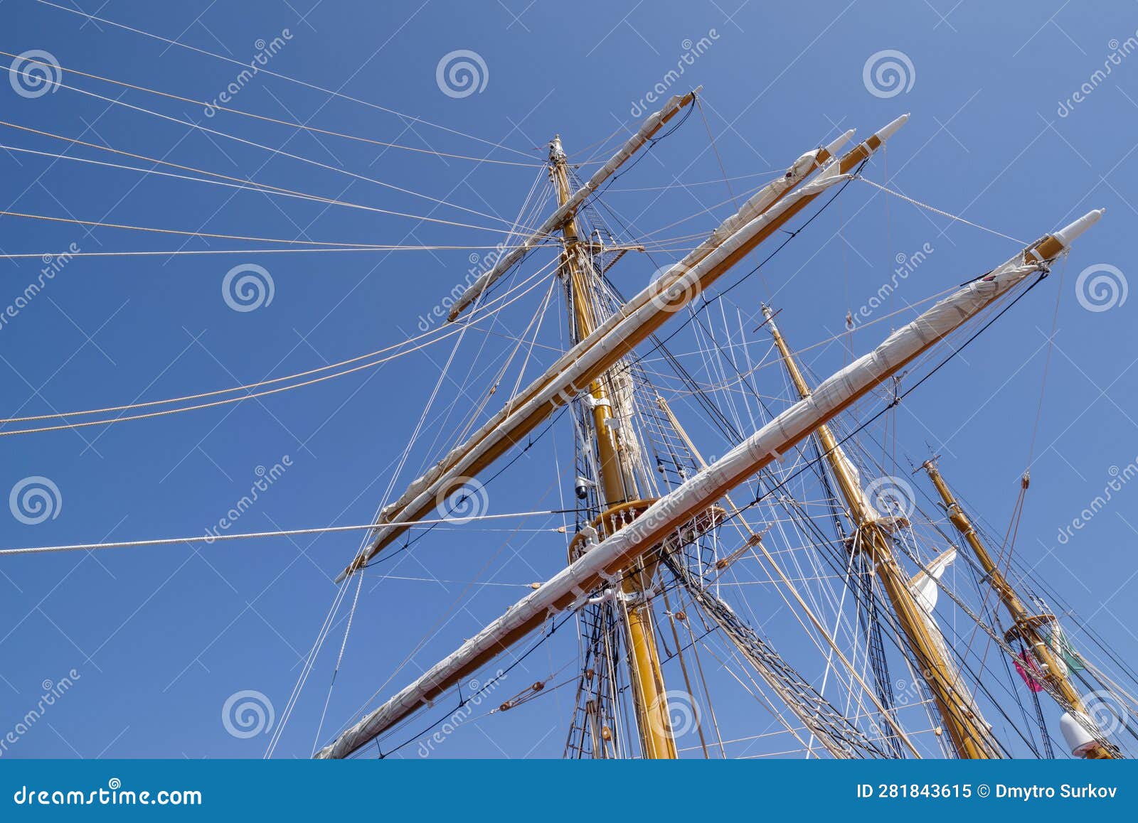 Mast of sailing vessel stock image. Image of details - 281843615