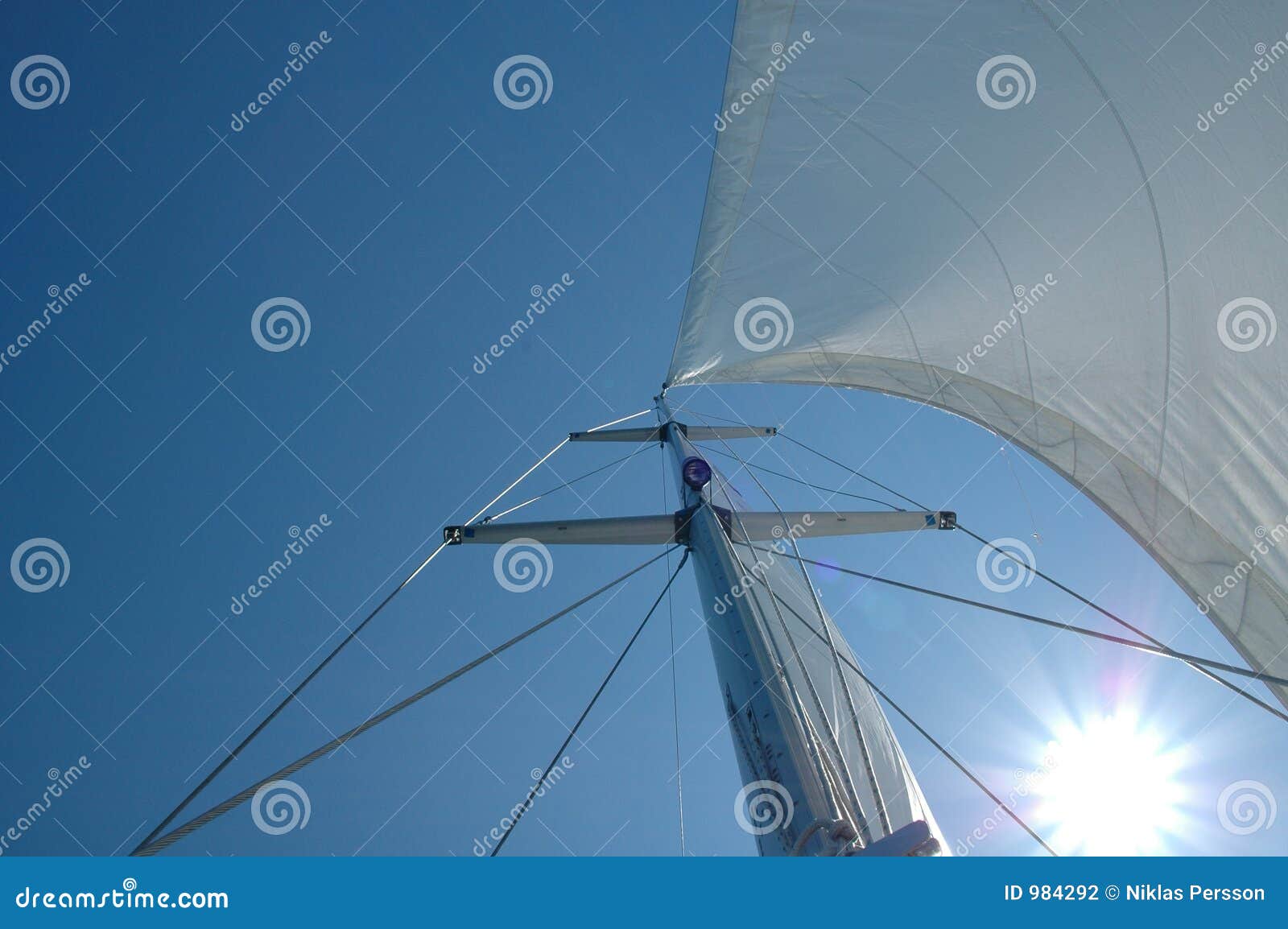 Mast at Sailingboat on Open Sea Stock Photo - Image of success, sailing ...
