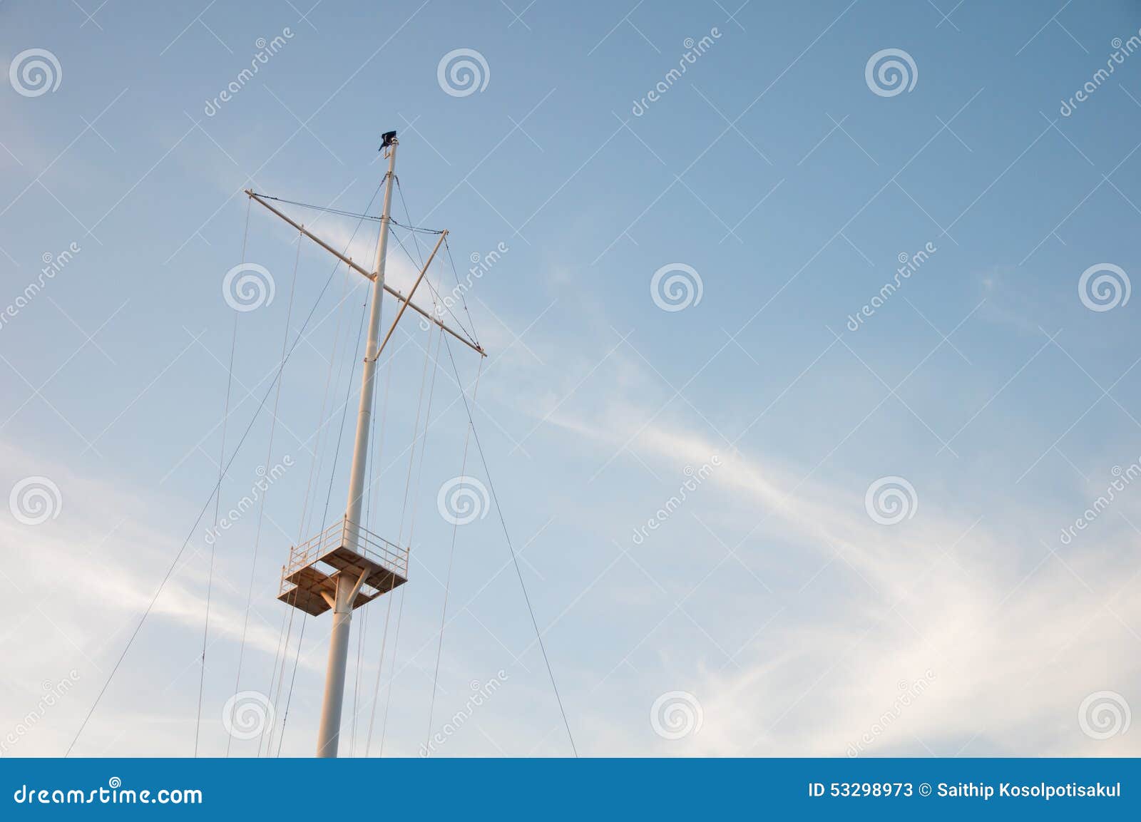 Mast Ship on the Background Stock Image - Image of equipment, guys ...