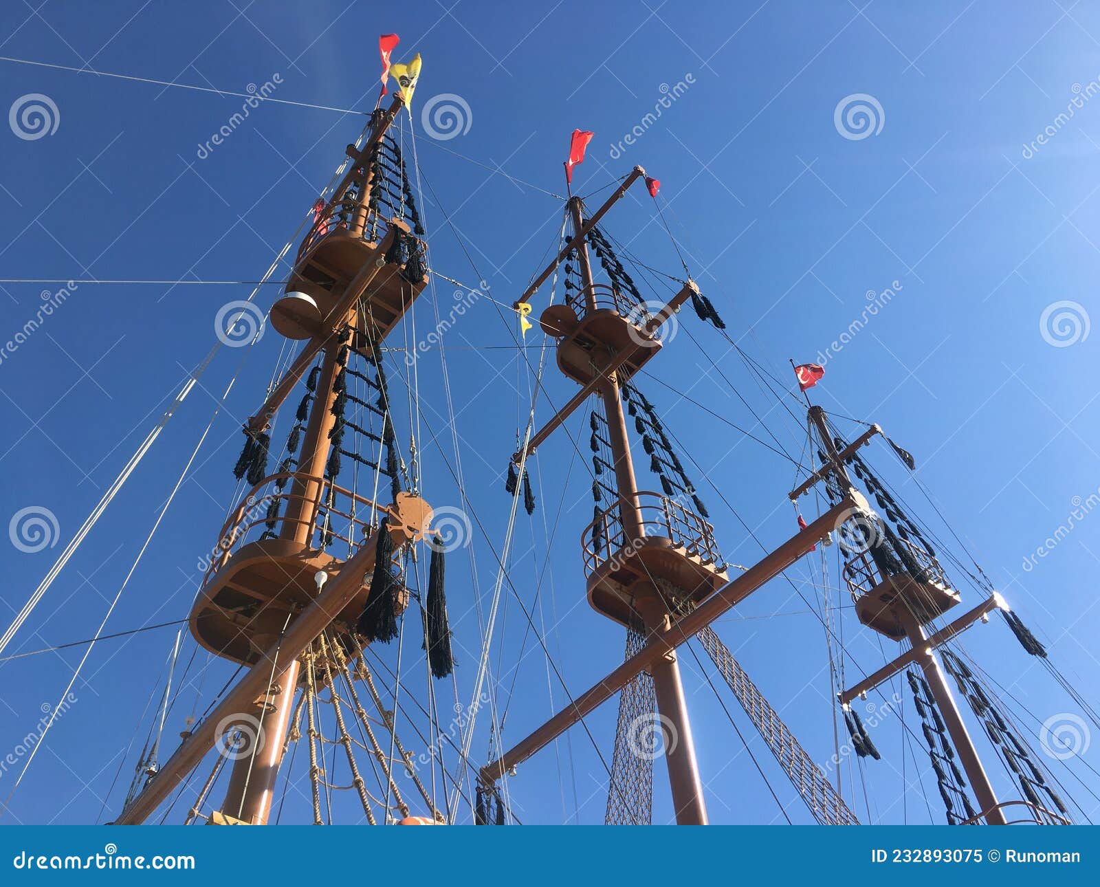 Mast of a ship stock image. Image of blue, tourism, boat - 232893075