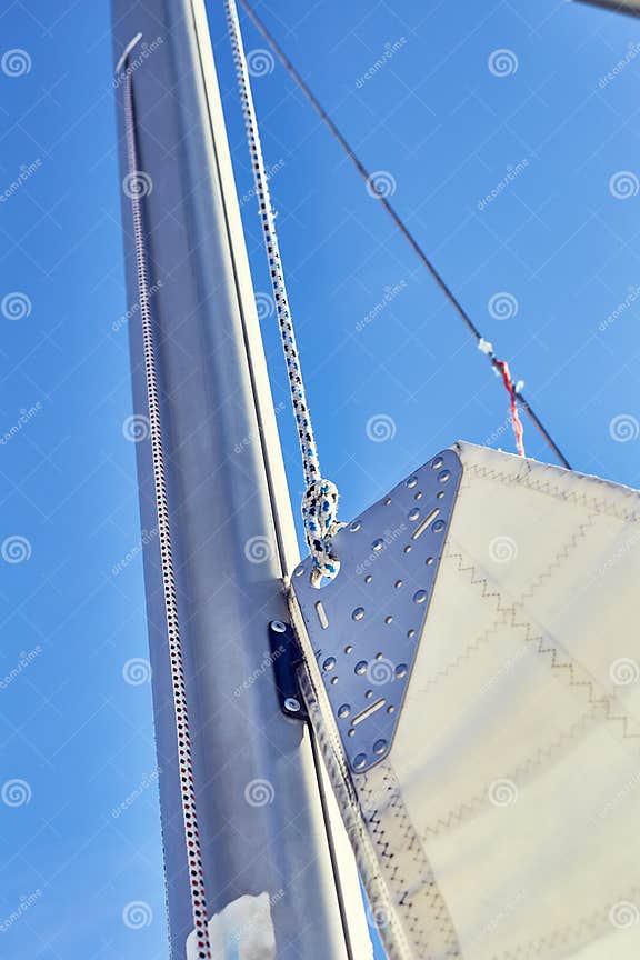 Mast Track Sail and Its Functions, Front Luff Stock Photo - Image of ...