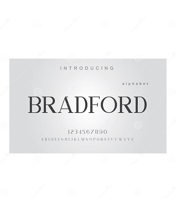 Bradford Font. Elegant Alphabet Letters Font and Number Stock Vector ...