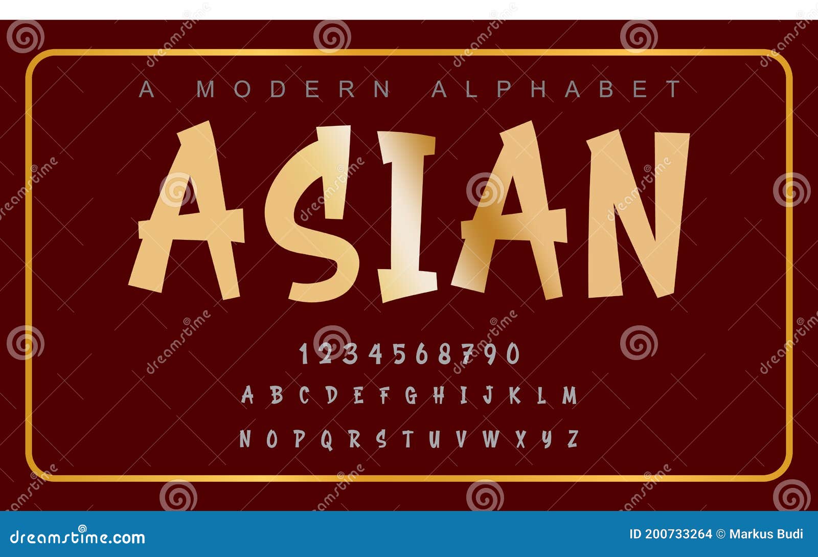 Asian Font. Elegant Alphabet Letters Font Set Stock Vector ...