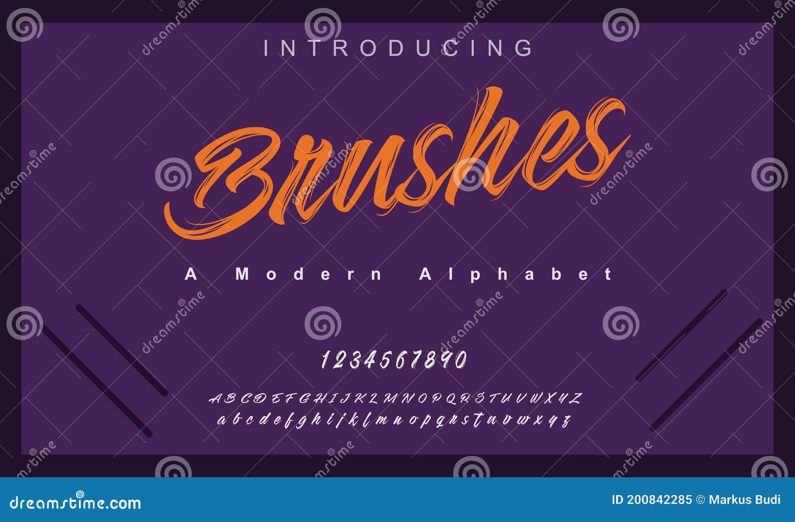Brushes Font. Elegant Alphabet Letters Font Set Stock Vector ...