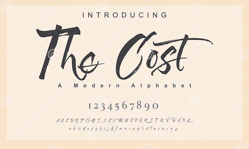 The Cost Font. Abstract Minimal Modern Alphabet Fonts Stock Vector ...