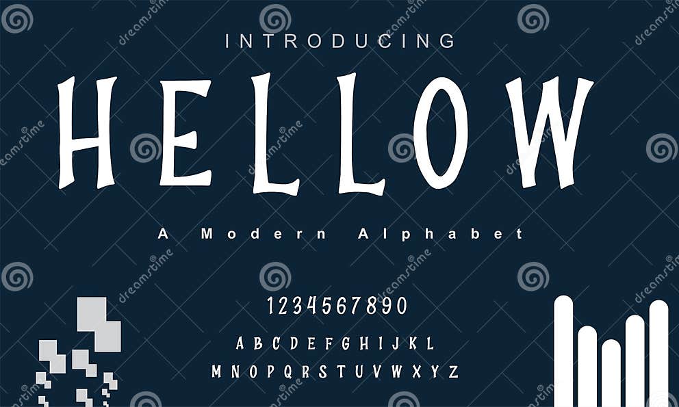 Hellow Font. Elegant Alphabet Letters Font and Number Stock Vector ...