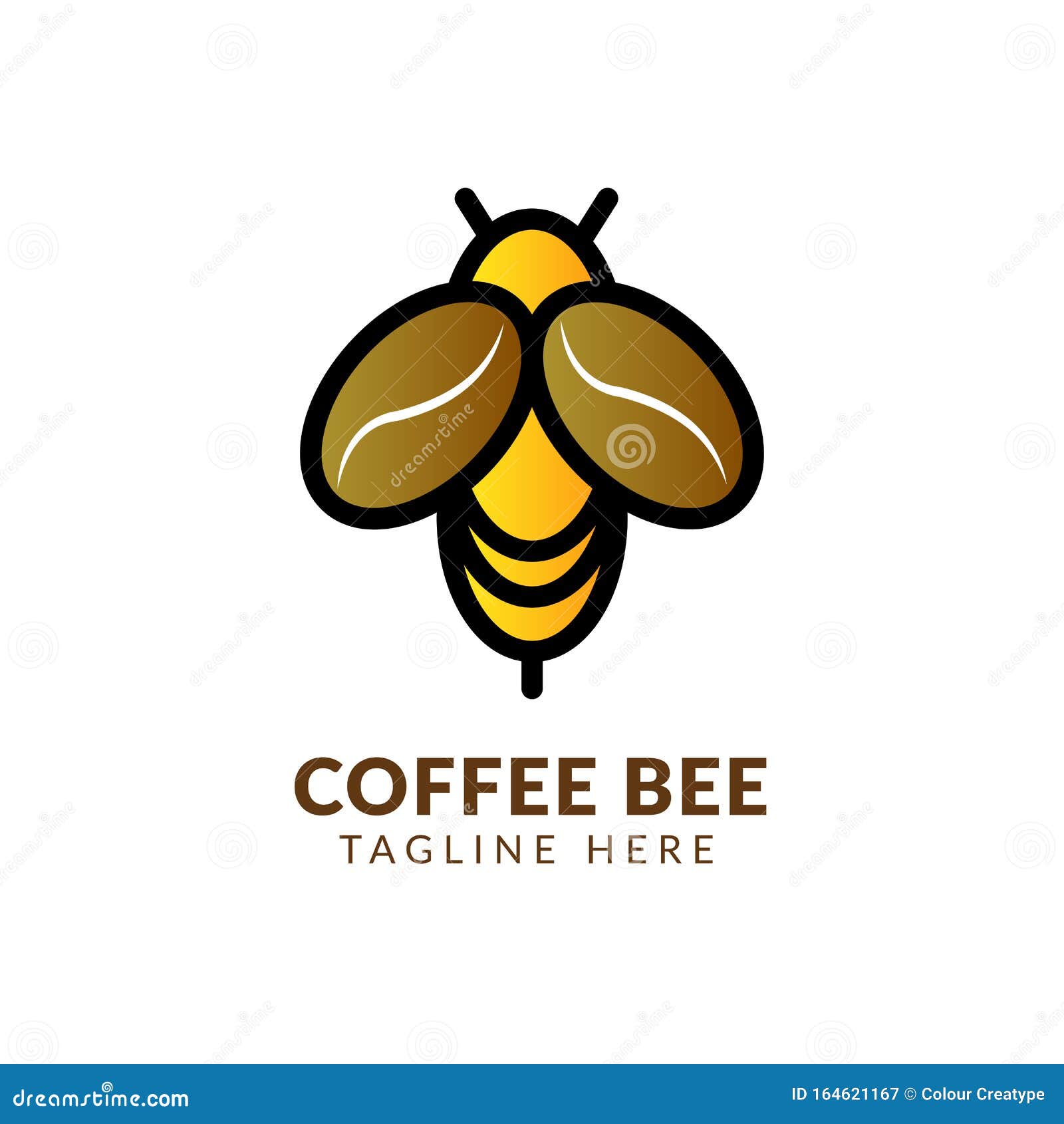 Illustration of Coffee Cup Drink and Bee Logo Design Inspiration,bee ...
