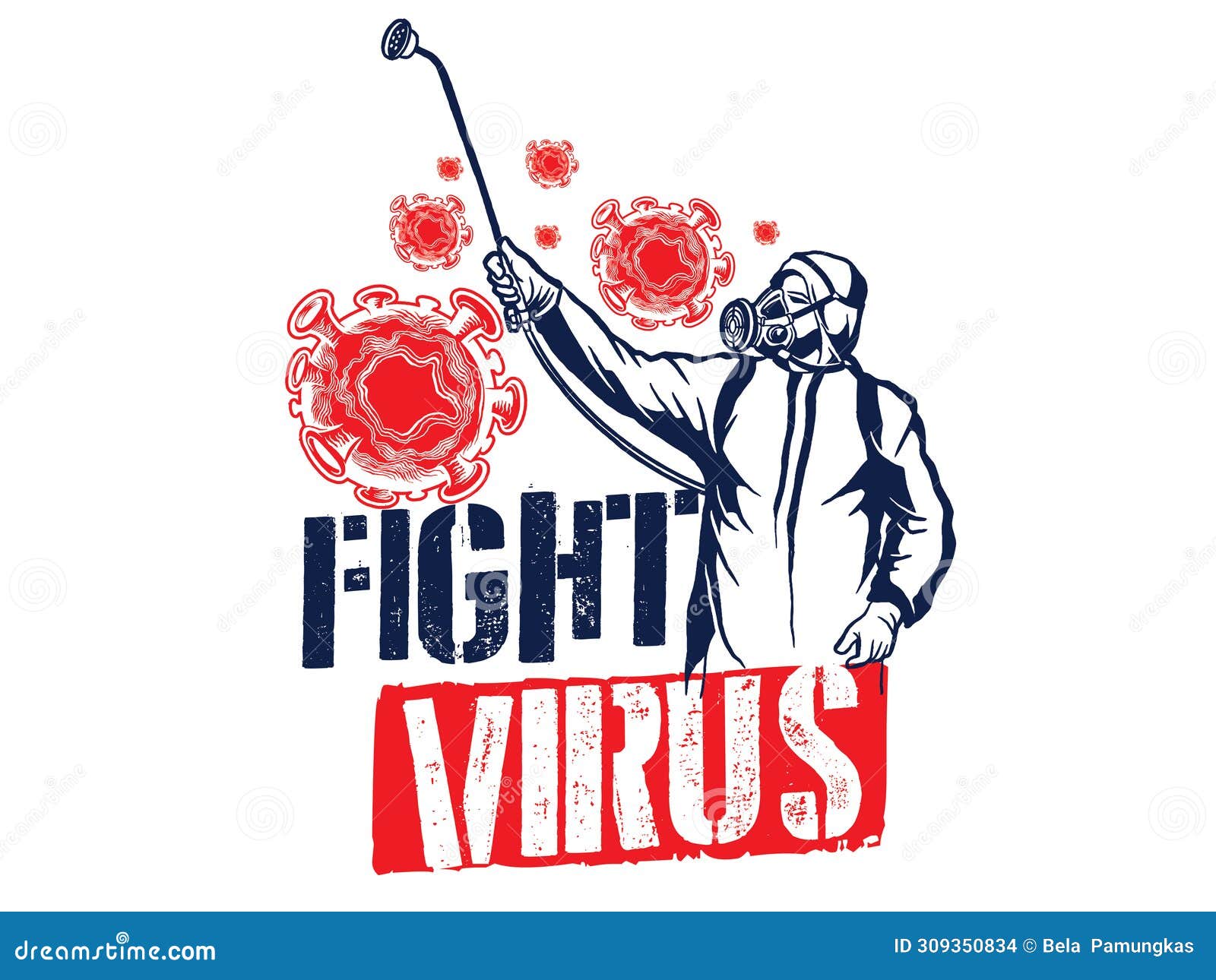 Vector Illustration Fight Virus. Cure Corona Virus. People Fight Virus ...