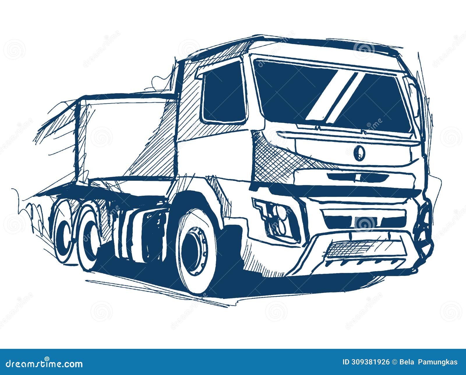 Sketch Logistics and Delivery Poster. Hand Drawn Truck. Stock ...