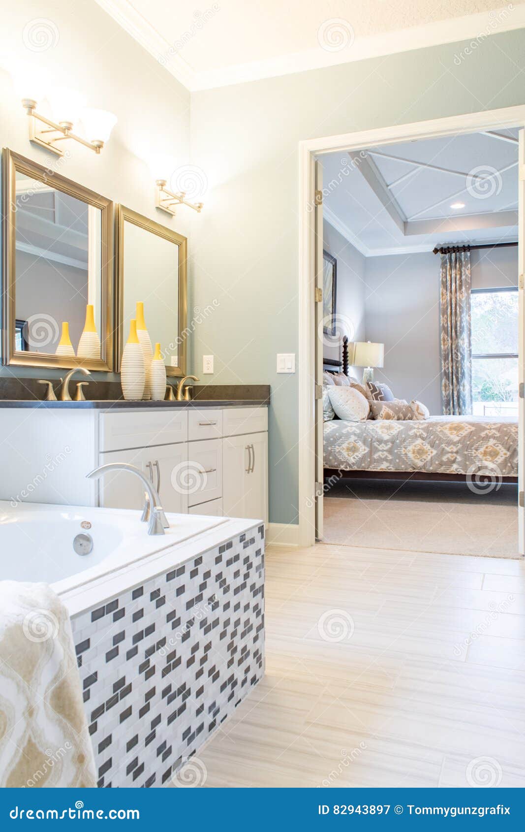 Modern Master Bathroom stock image. Image of counter - 82943897