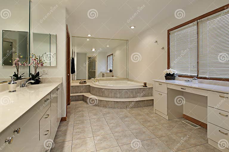 Master Bath with Step Up Tub Stock Photo - Image of estate, bathroom ...
