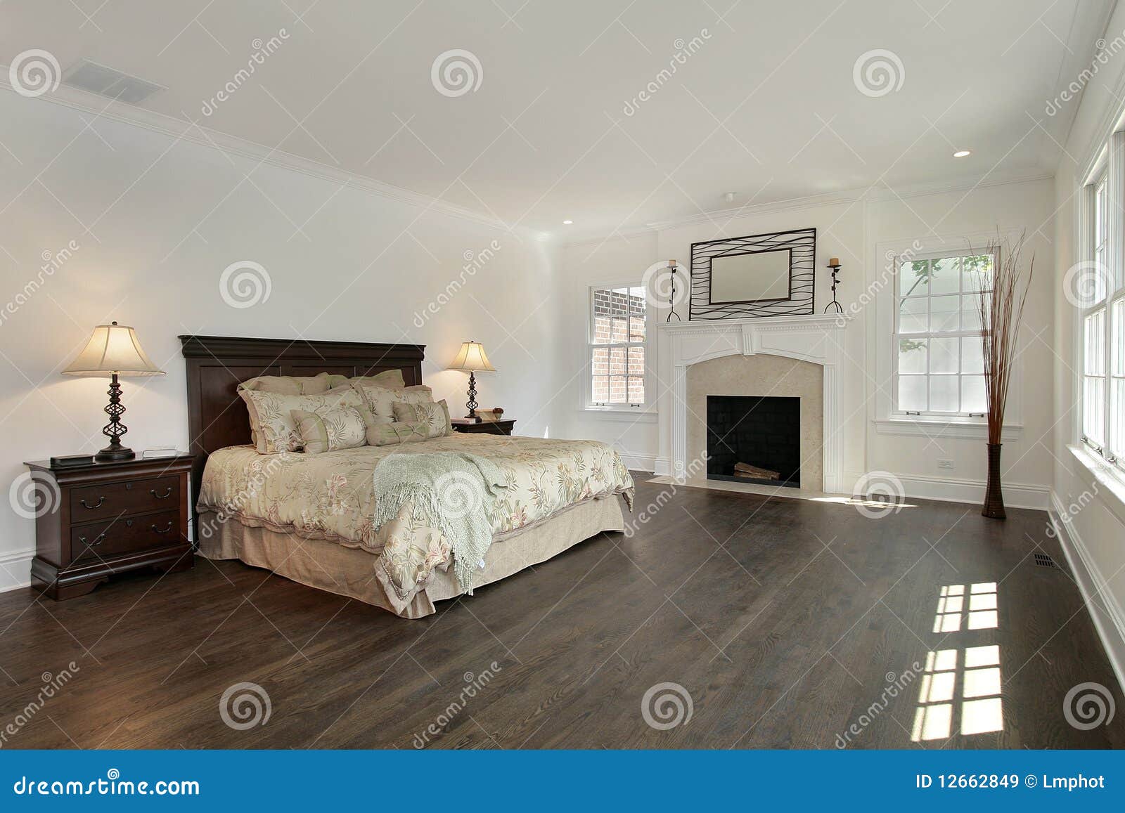 Master Bedroom in New Construction Home Stock Image - Image of ...