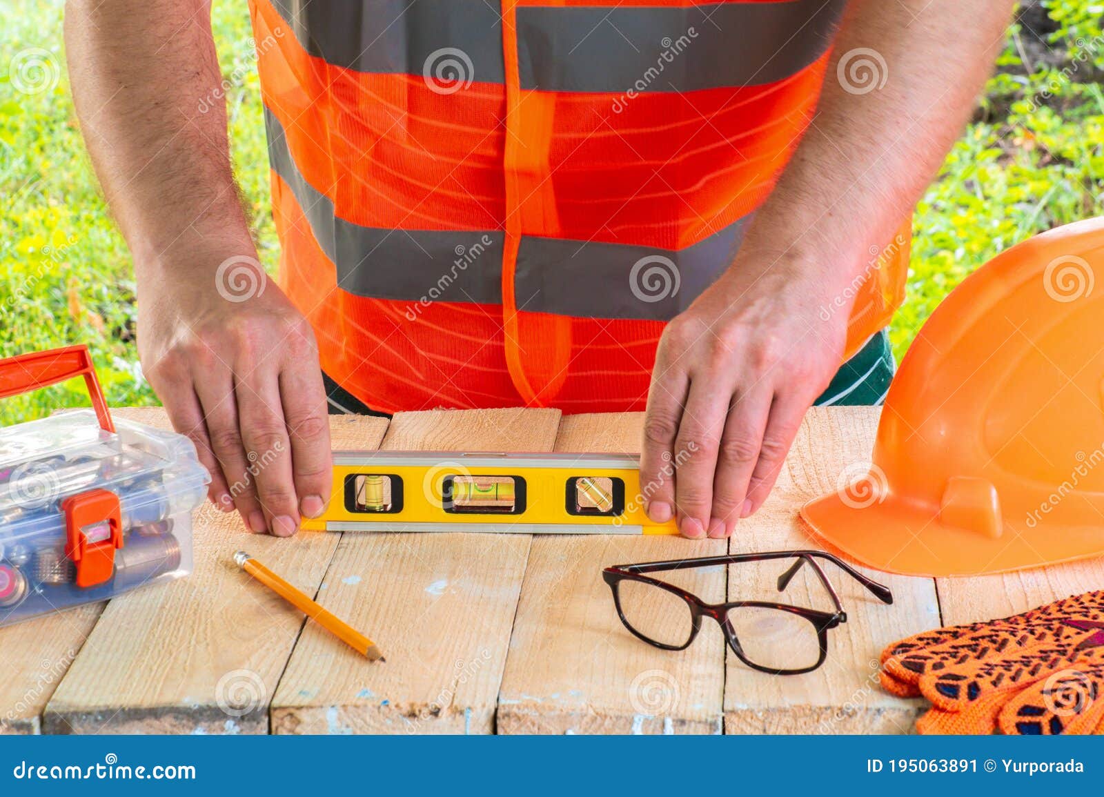 The Master Builder Levels the Surface of the Boards with a Building ...