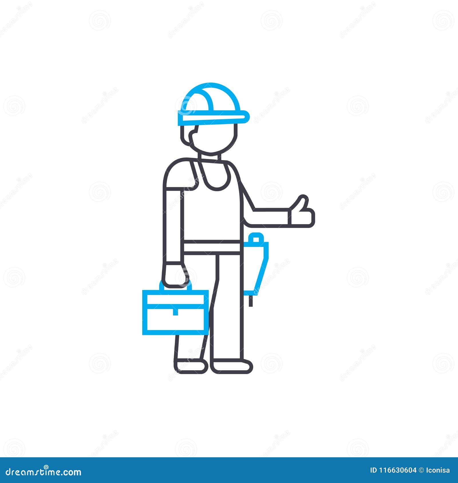 Master Builder Vector Thin Line Stroke Icon. Master Builder Outline ...