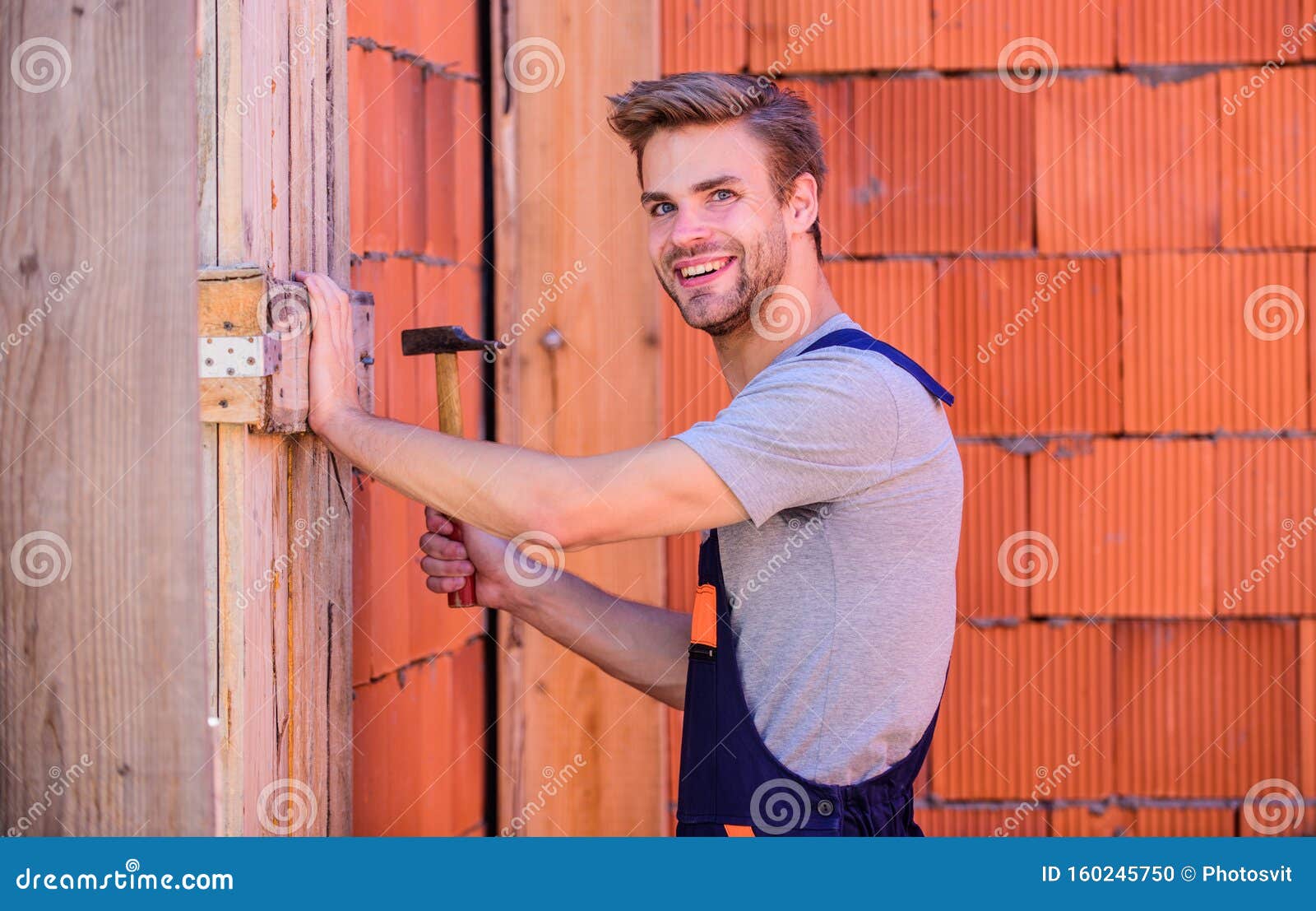 Master Of Building At Work. Building And Construction. Engineer Build ...