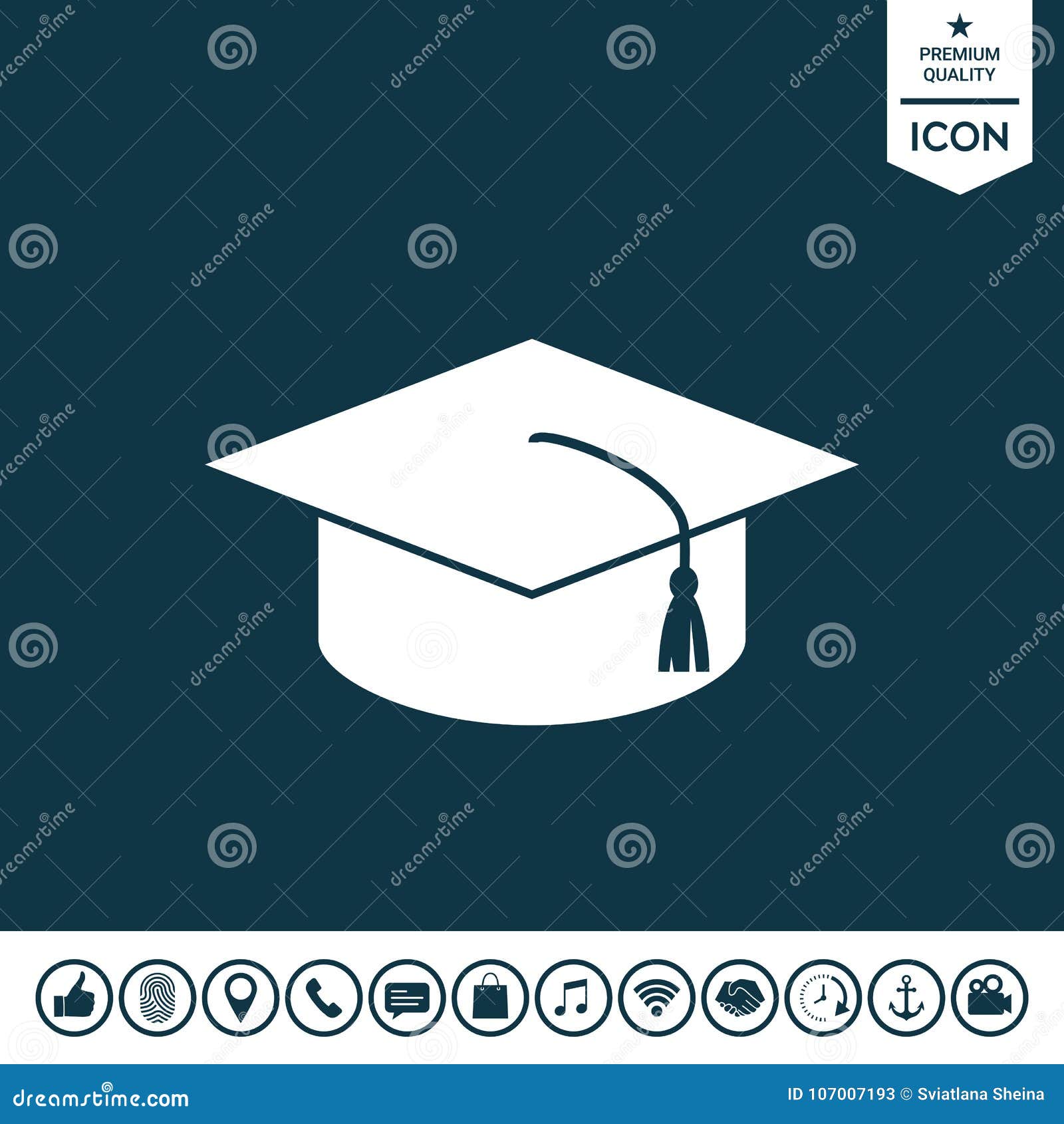 Master Cap for Graduates, Square Academic Cap, Graduation Stock Vector ...
