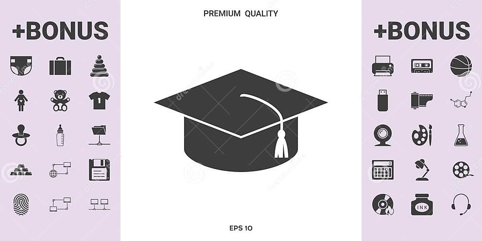 Master Cap for Graduates, Square Academic Cap, Graduation Cap Icon ...