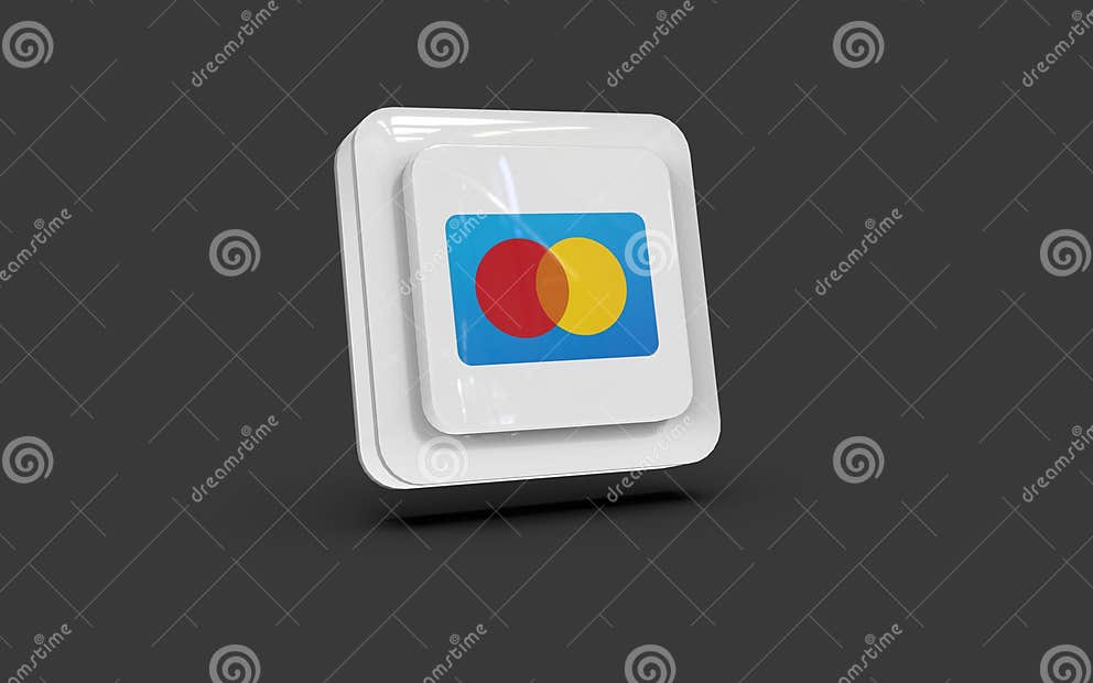 Master Card App Button Rendering, Logo in Dark Background Editorial ...