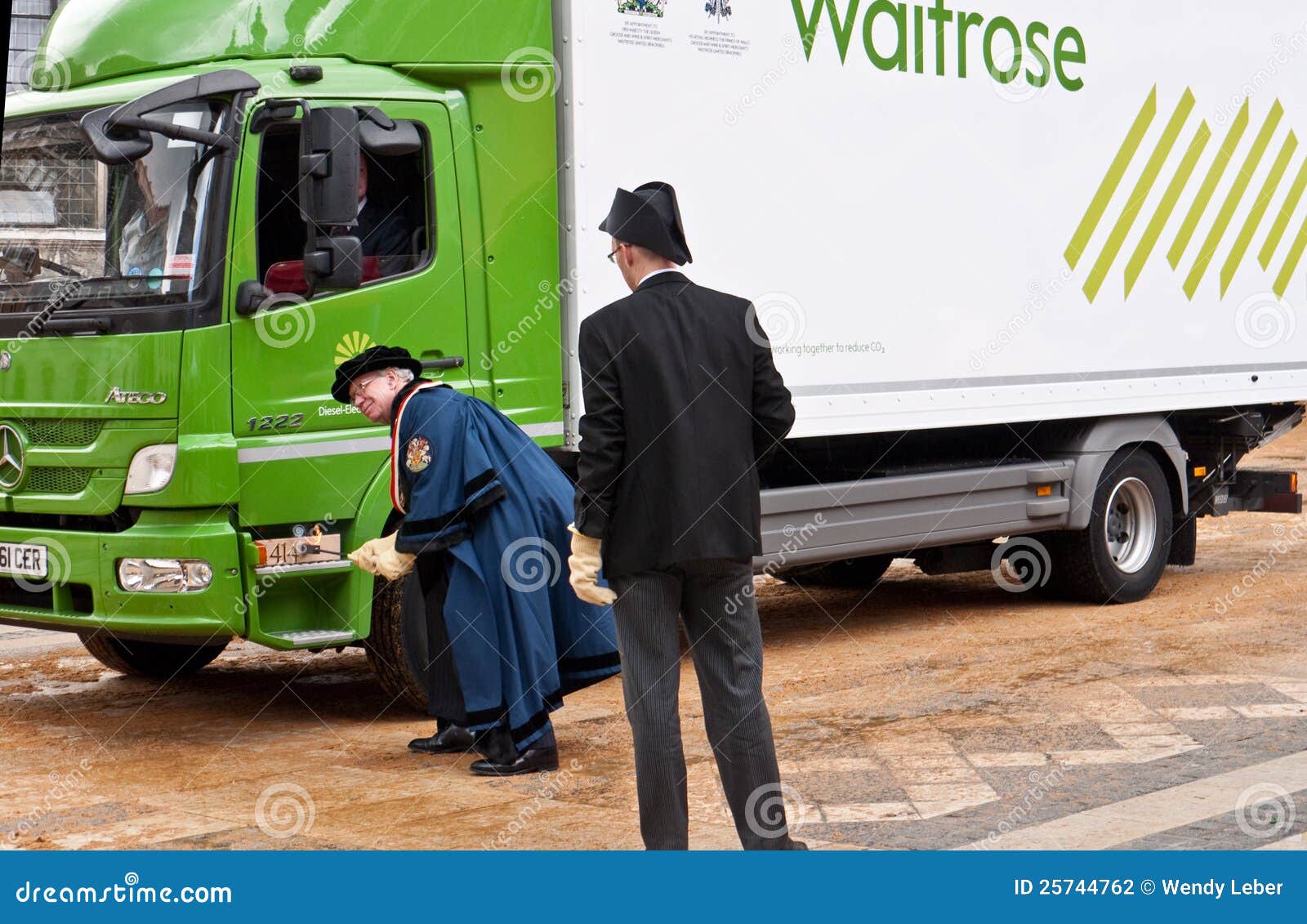 Master Carman Marking a Waitrose Lorry. Editorial Photography - Image ...