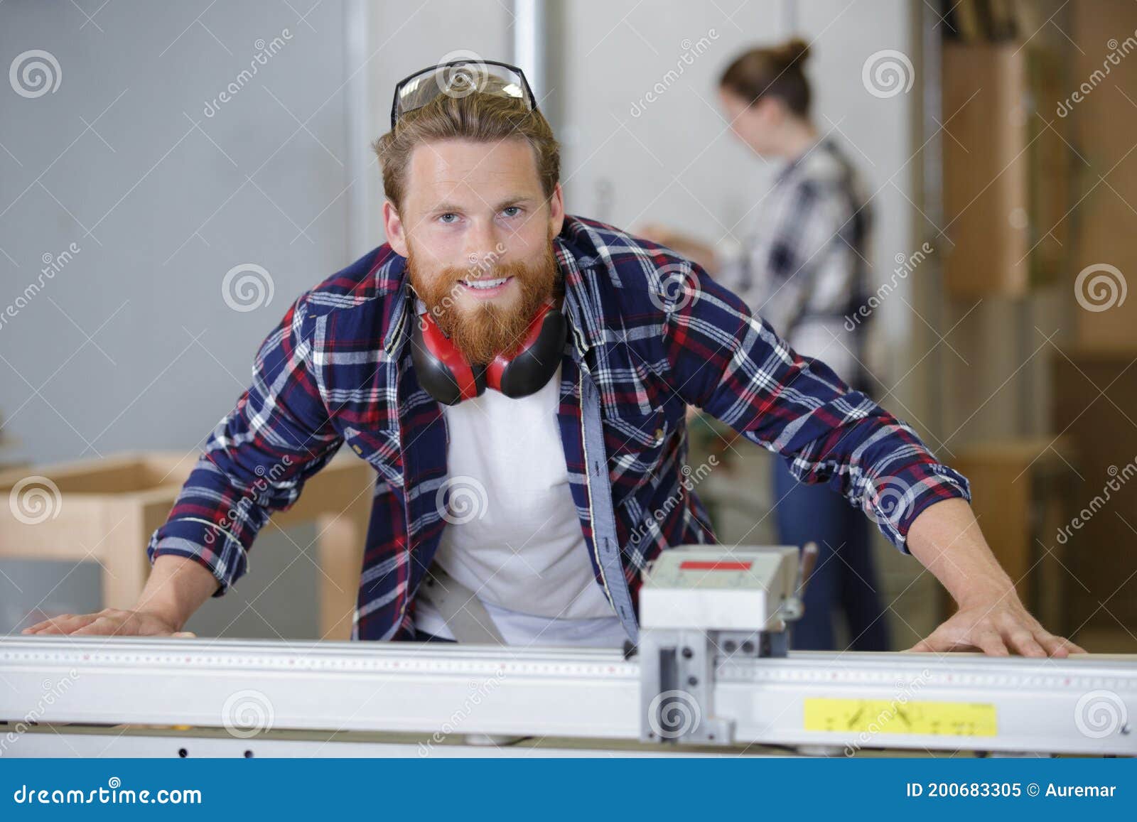 Master Carpenter Works on Machine in Workshop Stock Image - Image of ...