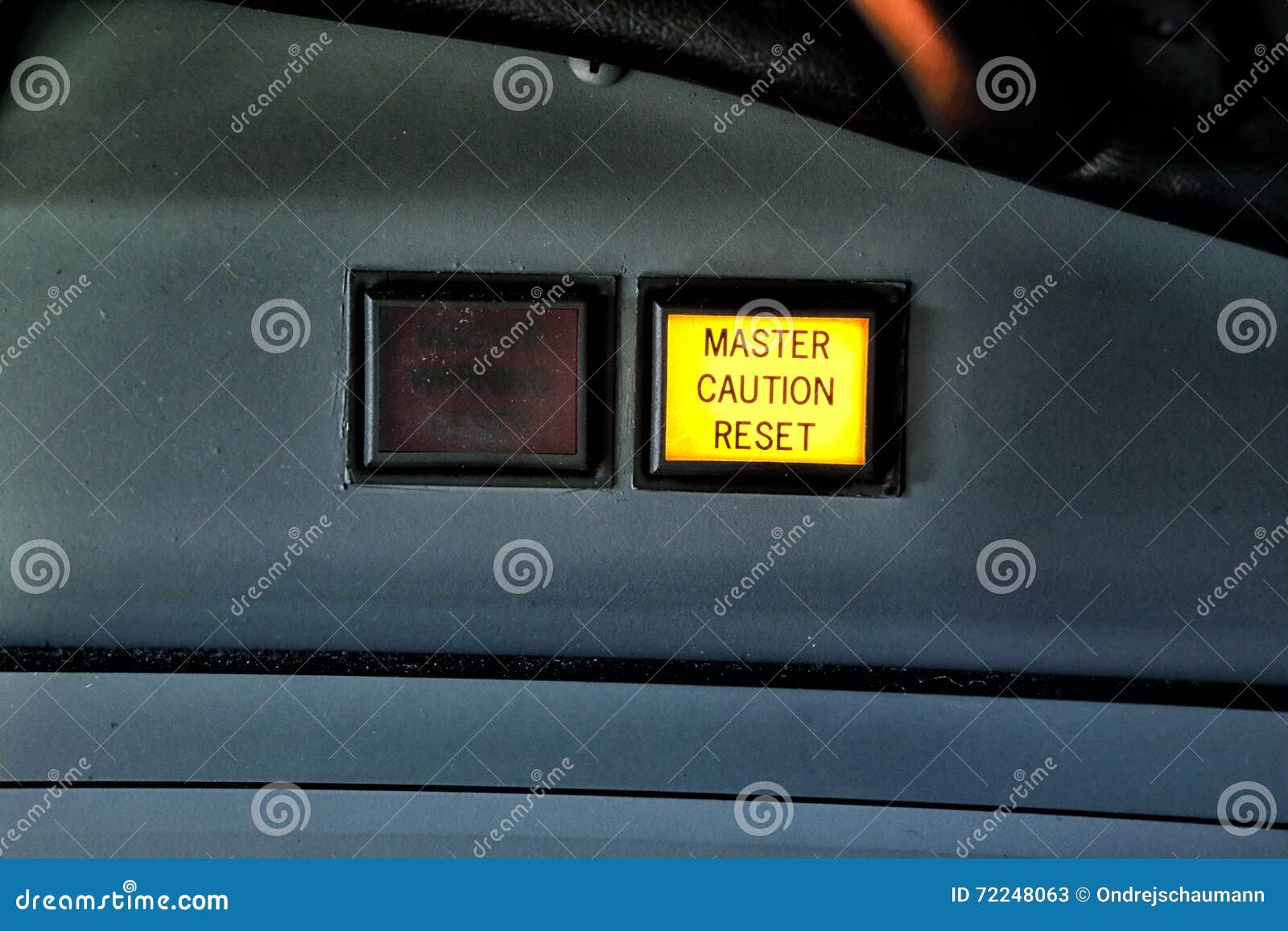 Master Caution Reset Button Stock Image - Image of text, panel: 72248063
