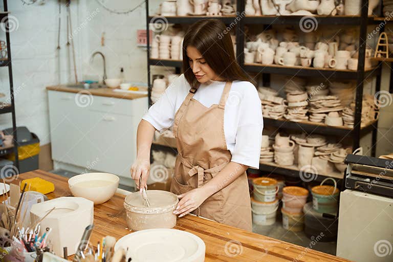 Master Ceramist Working in Her Studio Stock Photo - Image of artwork ...