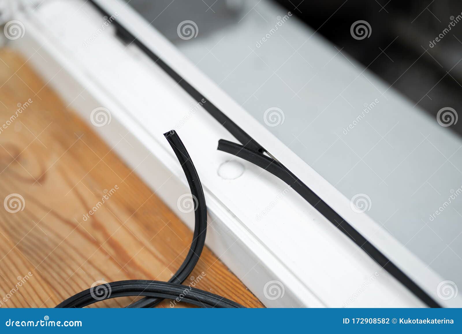 The Master Changes Rubber Seal Gasket in Pvc Windows Stock Photo ...