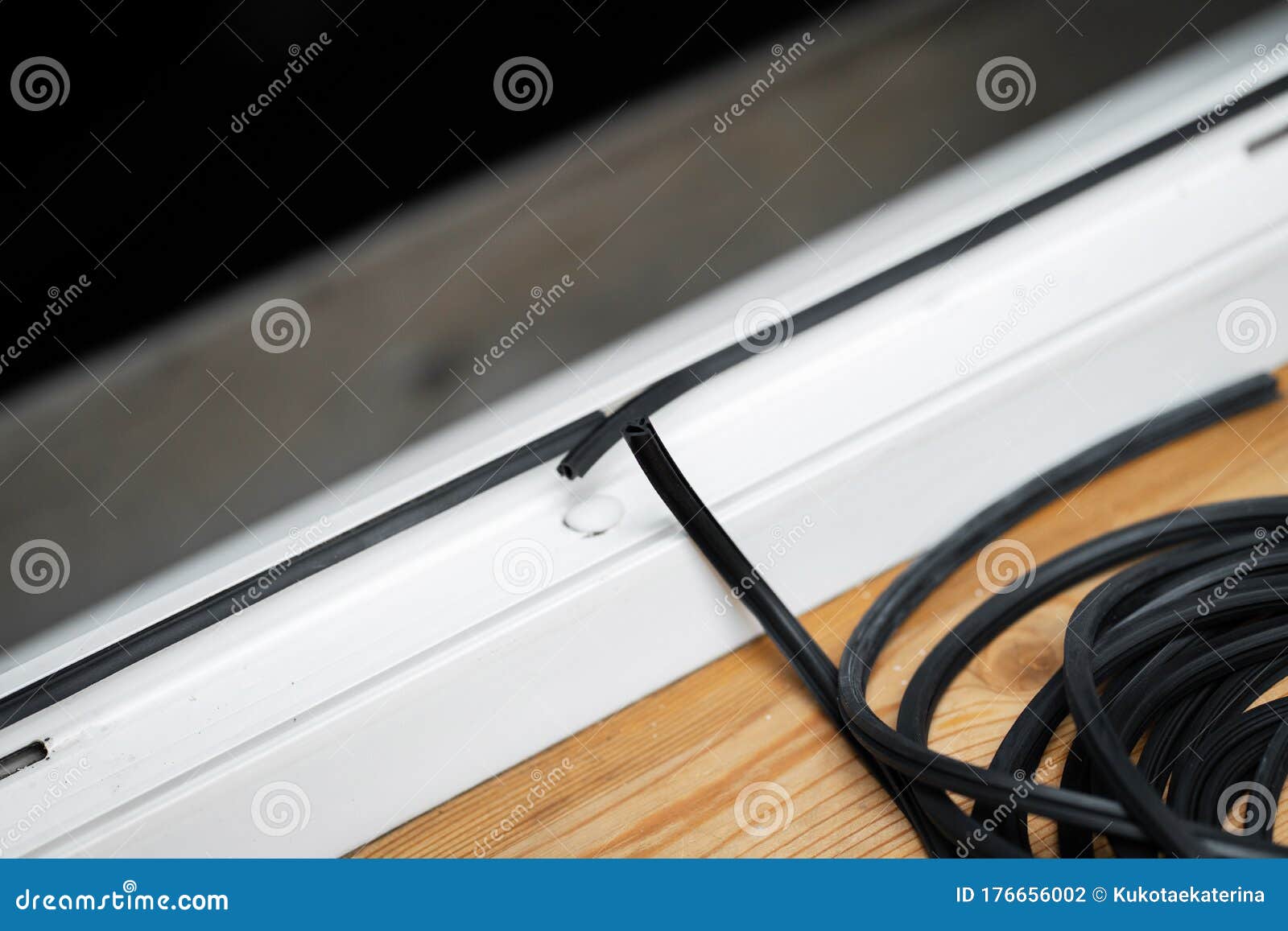 The Master Changes Rubber Seal Gasket in Pvc Windows Stock Photo ...