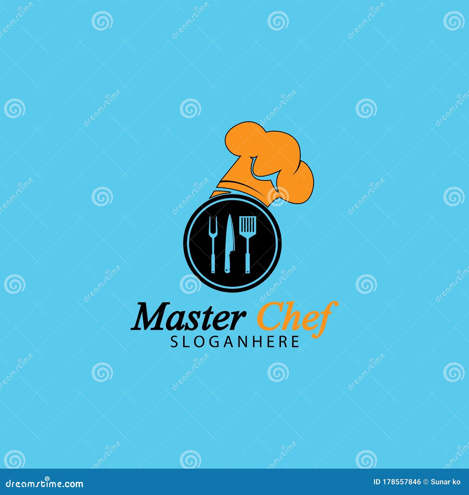 Master Chef Logo Design Vector Illustration Stock Vector - Illustration ...