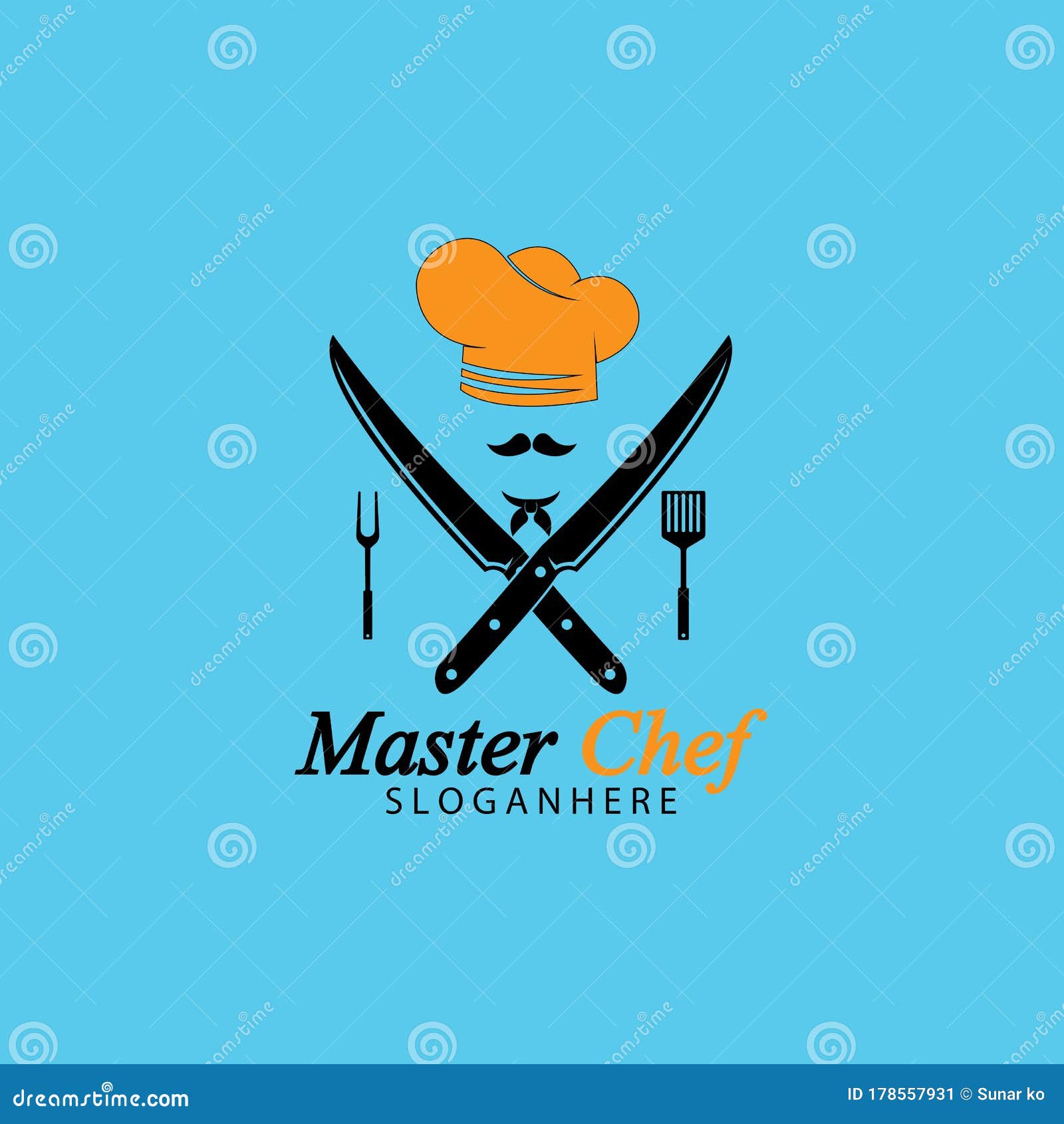 Master Chef Logo Design Vector Illustration Stock Vector - Illustration ...
