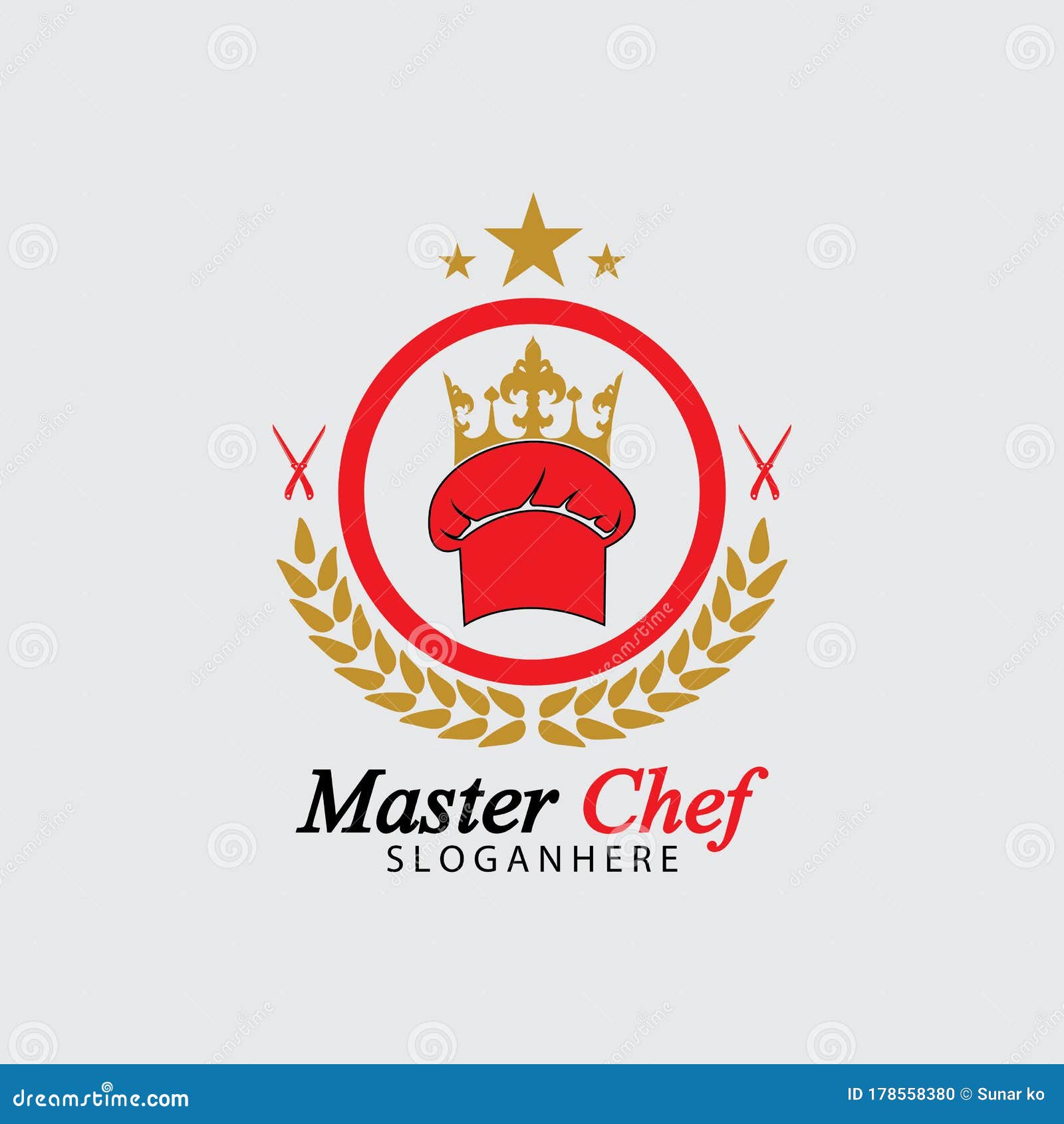Master Chef Logo Design Vector Illustration Stock Vector - Illustration ...